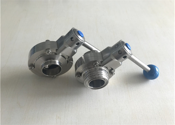 Fast Installed Sanitary Butterfly Valve With Manual Handle ISO 9001 ...