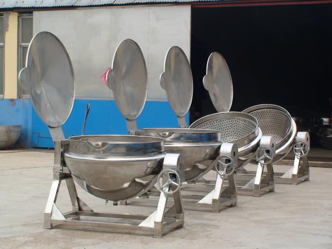 Food Industry Stainless Steel Steam Jacketed Kettle With Mixer / Scraper